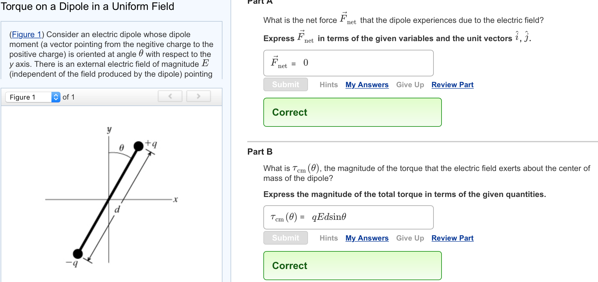 Consider an electric dipole whose dipole moment (a | Chegg.com Consider an electric dipole whose dipole moment (a | Chegg.com