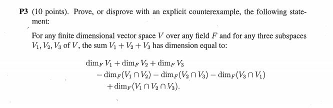 Solved P3 (10 points). Prove, or disprove with an explicit | Chegg.com