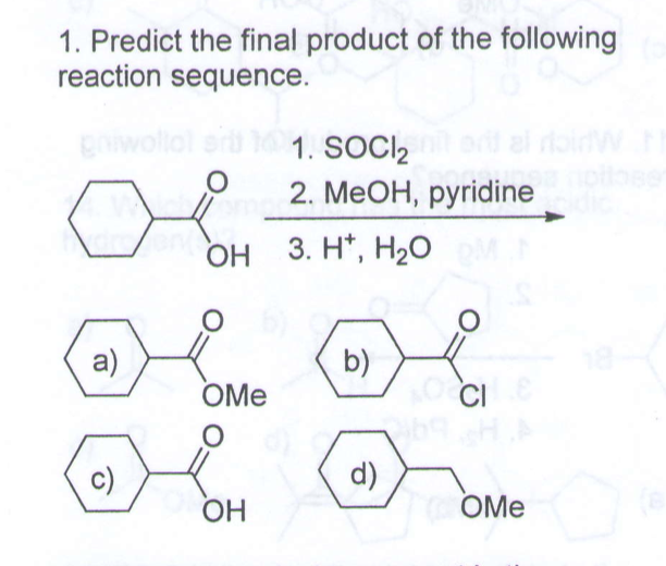 Solved Predict the final product of the following reaction | Chegg.com
