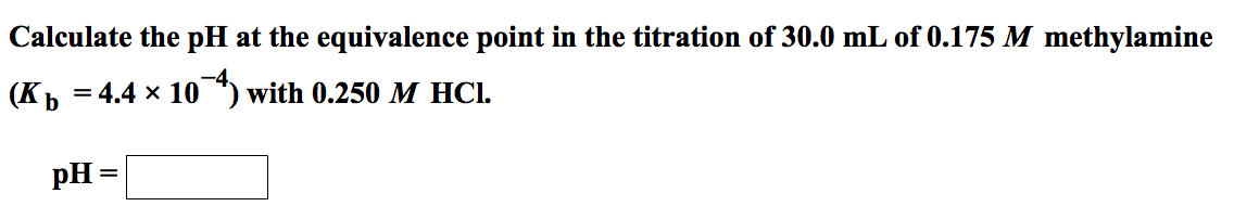 Solved Calculate the pH at the equivalence point in the | Chegg.com