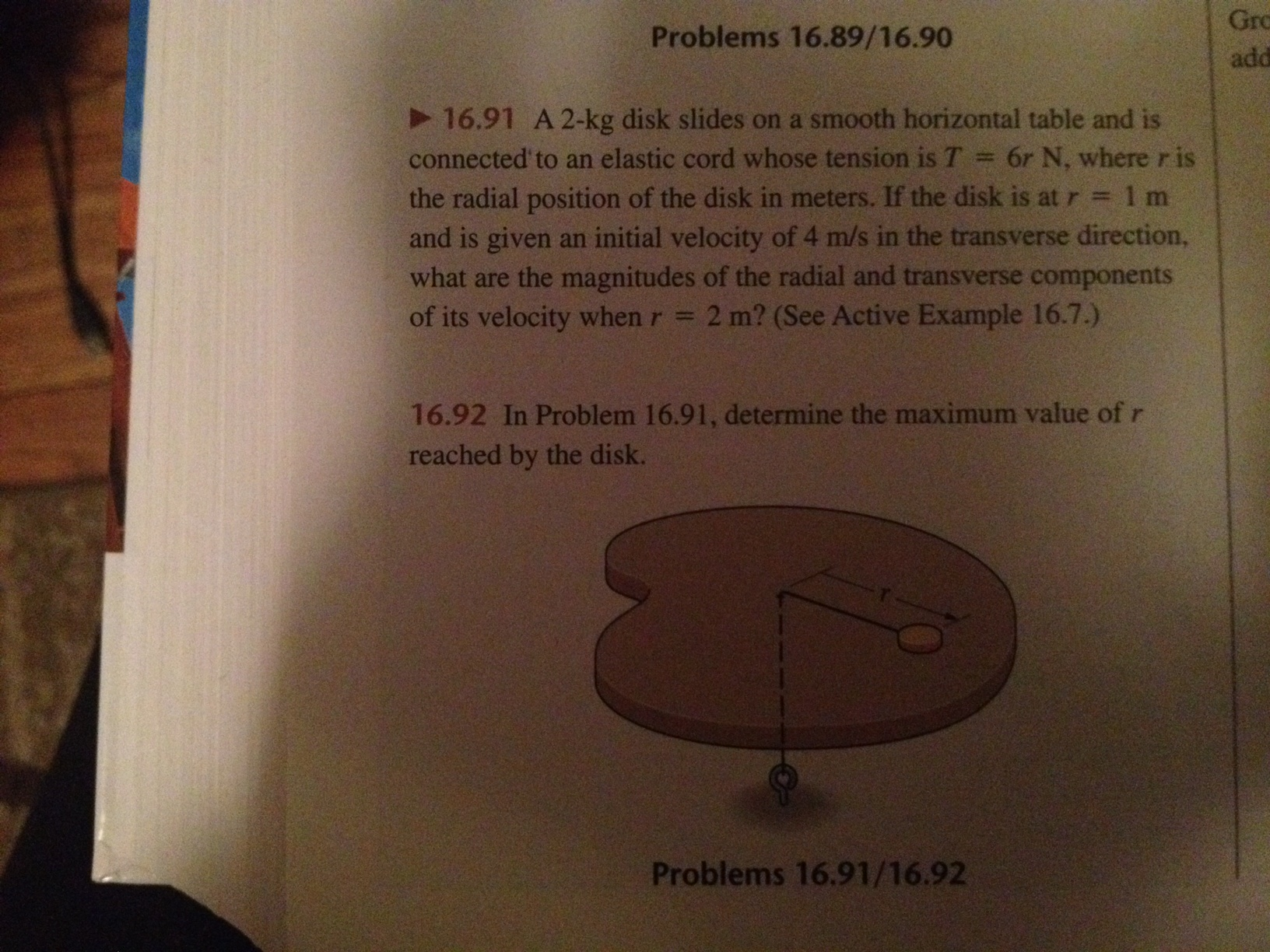 Solved A 2 - kg disk slides on a smooth horizontal table and | Chegg.com