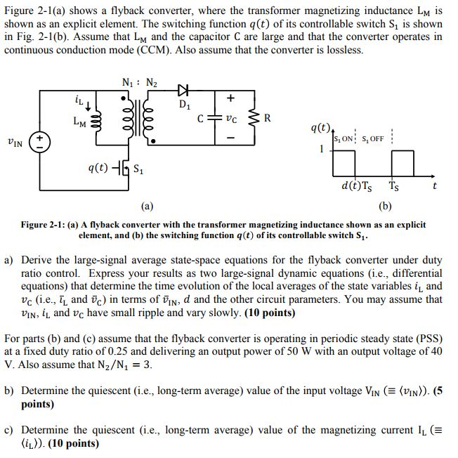 Figure 2-1(a) shows a flyback converter, where the | Chegg.com