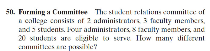 Solved 50. Forming a Committee The student relations | Chegg.com