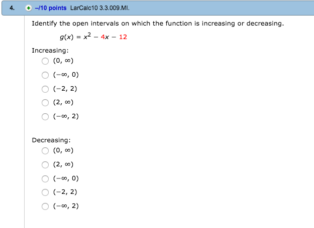 Solved Identify The Open Intervals On Which The Function Is