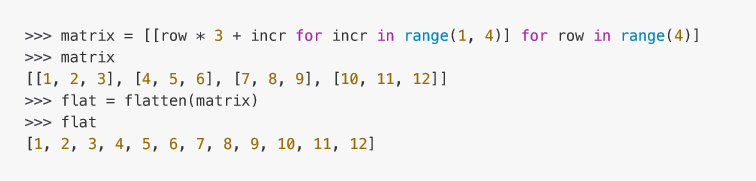 Solved Python questions 1a. flatten: Make a function | Chegg.com