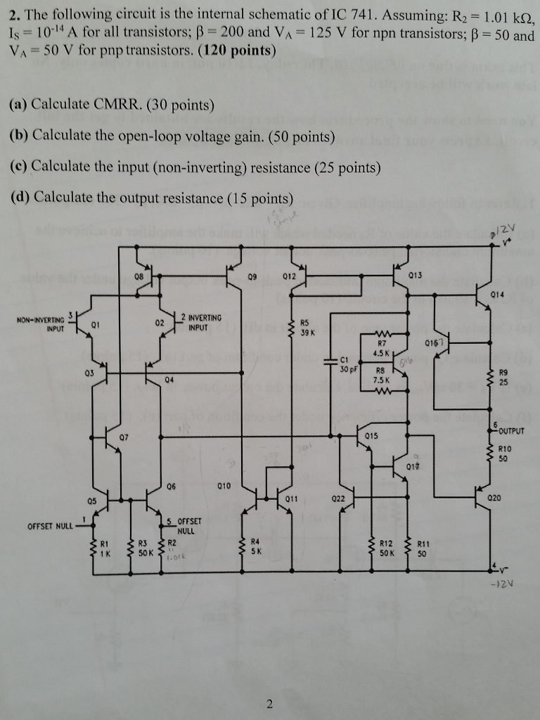 Solved 2. The following circuit is the internal schematic of | Chegg.com
