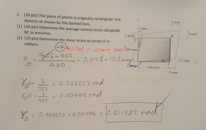 Solved (20 pts) The piece of plastic is originally | Chegg.com