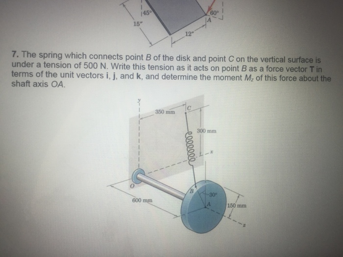 Solved The spring which connects point B of the disk and | Chegg.com