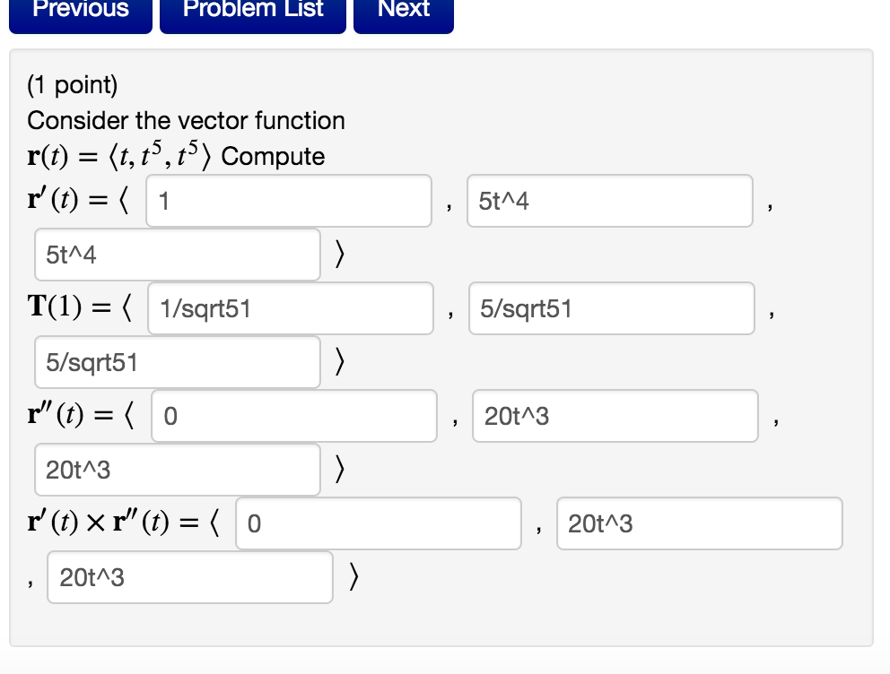 Solved Consider the vector function r(t) = (t,t^5,t^5) | Chegg.com