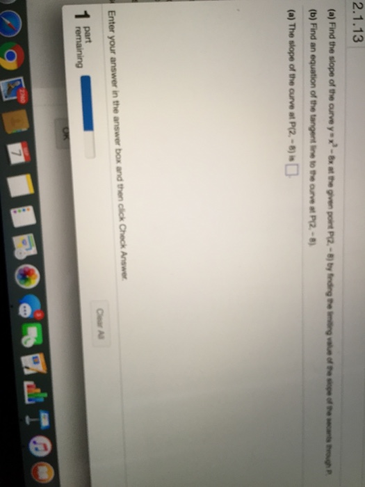Solved Find The Slope Of The Curve Y X 3 8x At The Given Chegg