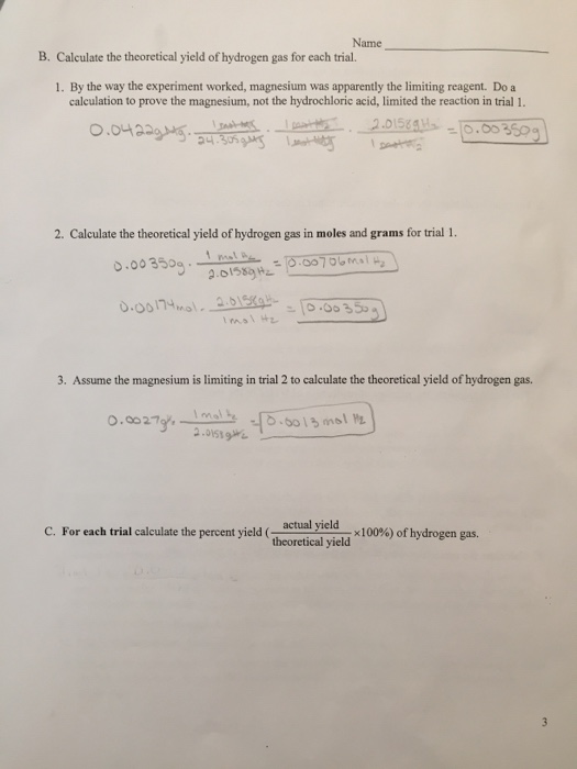 Solved deal Gas Law: Stoichiometry I. OBJECTIVES 1. To | Chegg.com