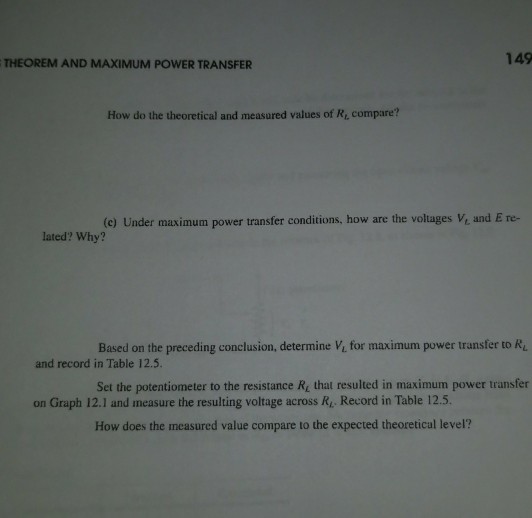 Solved EVENIN'S THEOREM AND MAXIMUM POWER TRANSFER 147 Part | Chegg.com