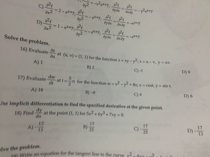 Solved Evaluate partial differential z/partial differential | Chegg.com