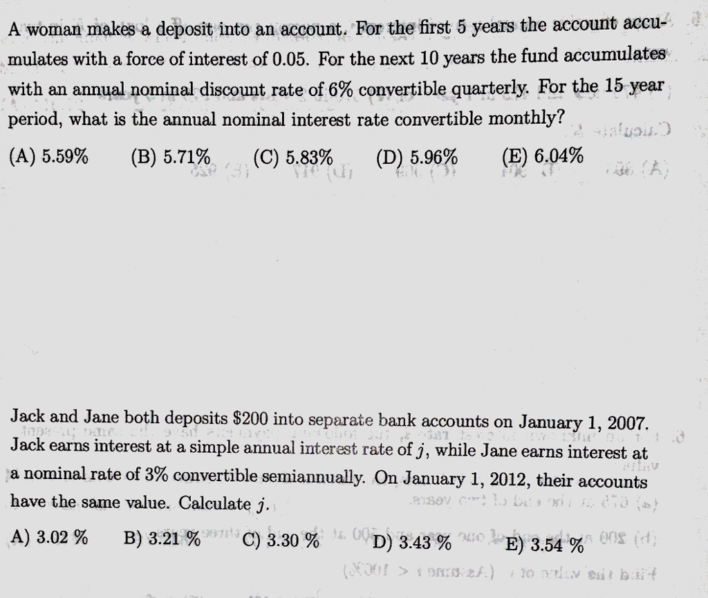 Solved A woman makes a deposit into an account. For the | Chegg.com