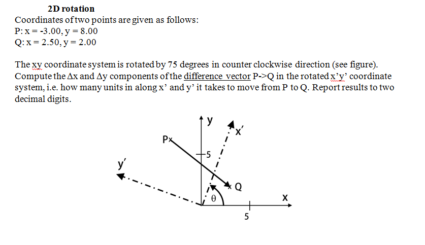 Solved 2D rotation Coordinates oftwo points are given as | Chegg.com