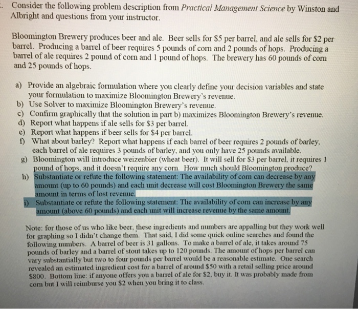 Solved Consider the following problem description from | Chegg.com