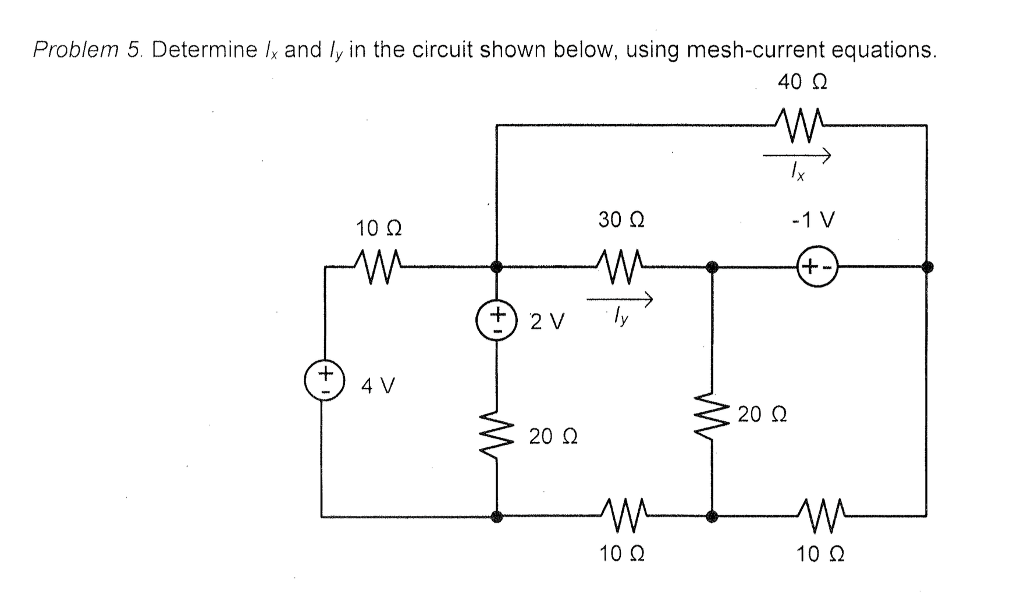Solved Determine I_x and I-y in the circuit shown below, | Chegg.com