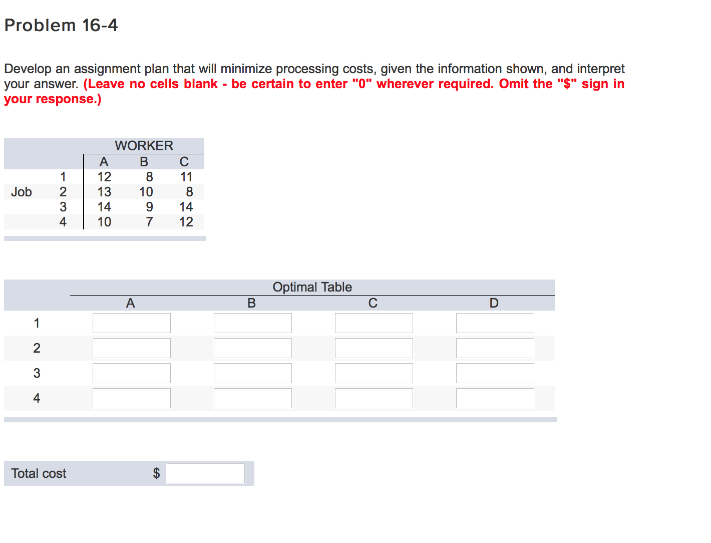 Solved Develop an assignment plan that will minimize | Chegg.com