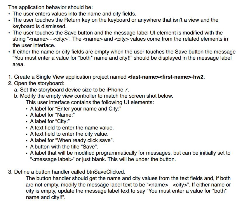 Solved Provide the solution for the swift iOS Single View | Chegg.com