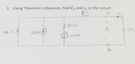 Solved Use Thevenin's Theorem to find V0 and i0 in the | Chegg.com