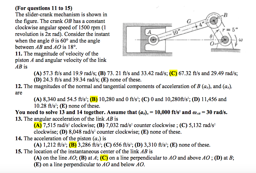Solved The slider-crank mechanism is shown in the figure. | Chegg.com