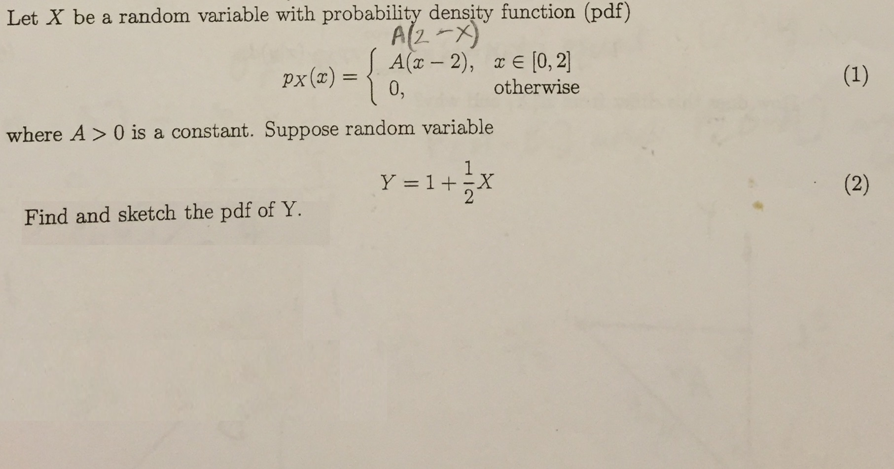 Solved Let X be a random variable with probability density | Chegg.com