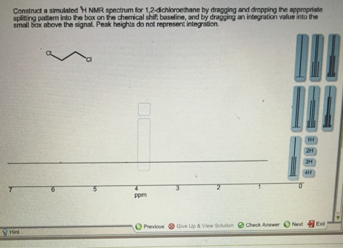 Solved Construct a simulated 1H NMR spectrum for | Chegg.com