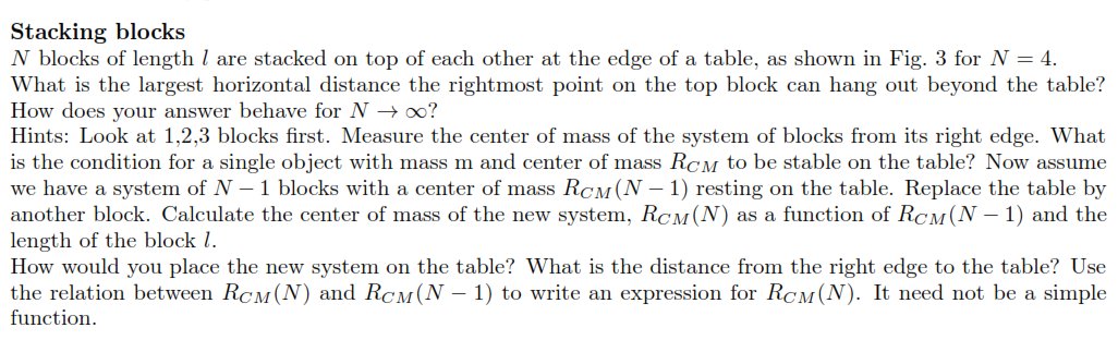Solved Hi! I had this stacking books question and was hoping | Chegg.com