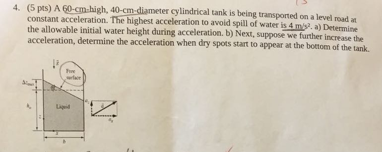 Solved 4. (5 pts) A 60-cm-high, 40-cm-diameter cylindrical | Chegg.com