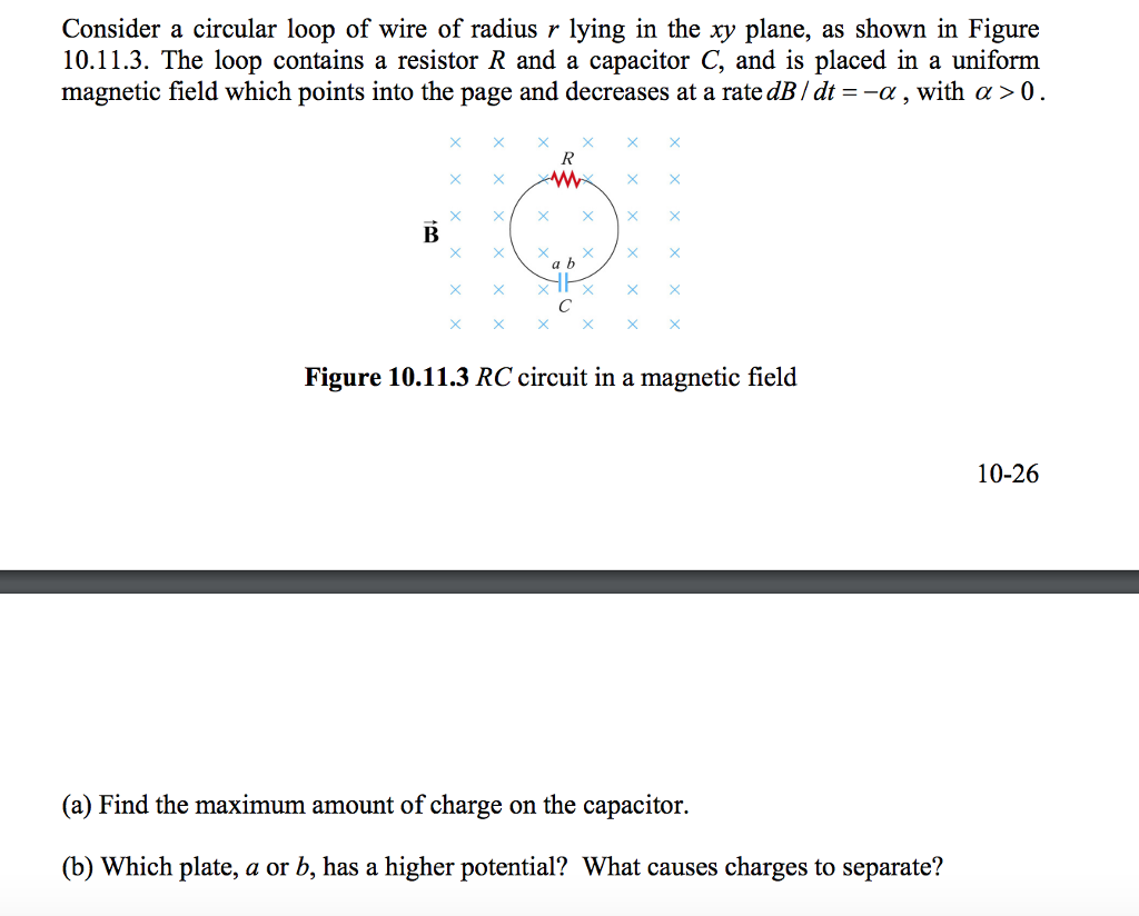 Solved Consider a circular loop of wire of radius r lying in | Chegg.com