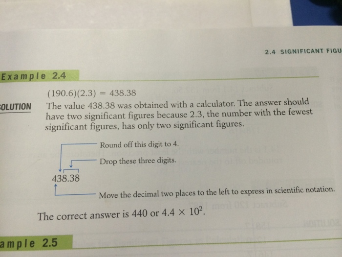 Solved 2.4 Example 2.4 (190.6)(2.3) = 438.38 OLUTION The | Chegg.com