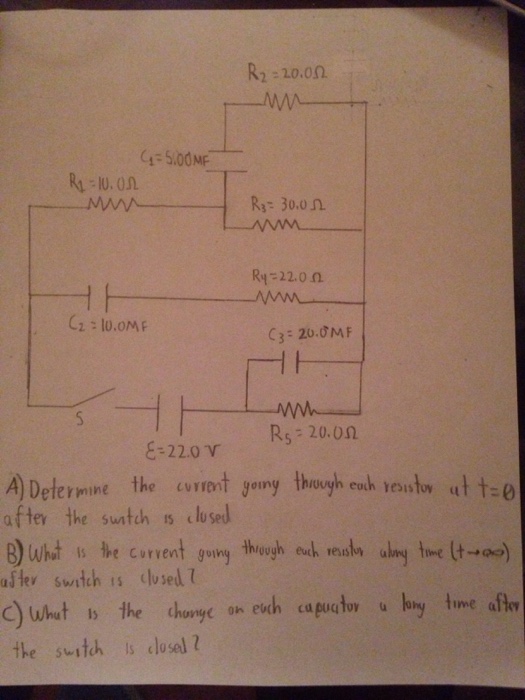 Solved Determine The Current Going Through Each Resistor