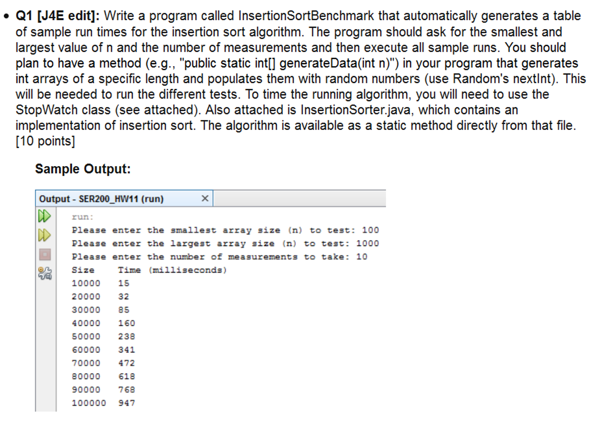 The sort method of this class sorts an array, | Chegg.com