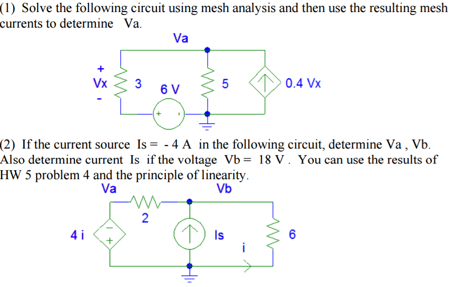 Solved Solve the following circuit using mesh analysis and | Chegg.com