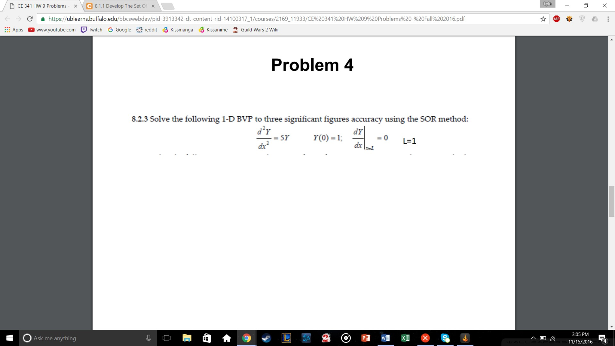 Solved D CE 341 Hw 9 Problems x C 8.1.1 Develop The S of x C | Chegg.com