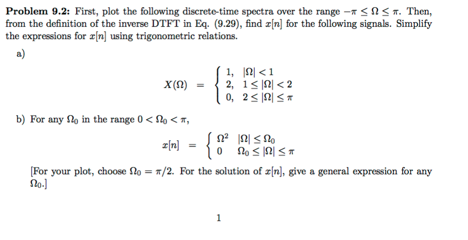 First, plot the following discrete-time spectra over | Chegg.com