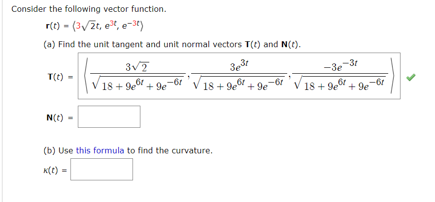 Solved Consider The Following Vector Function R T 32t