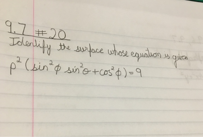 Solved Identify the surface whose equation is given rho^2 | Chegg.com