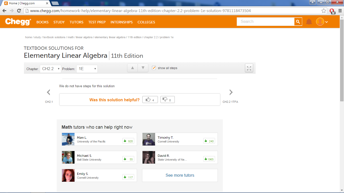 Solved On all solutions for all books "We do not have steps | Chegg.com