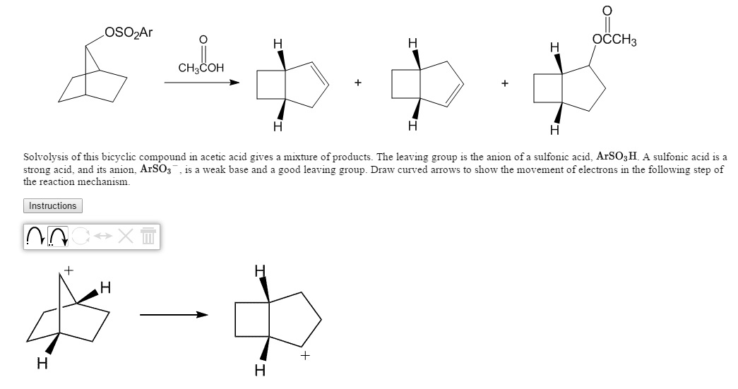 Solved Solvolysis of this bicyclic compound in acetic acid | Chegg.com