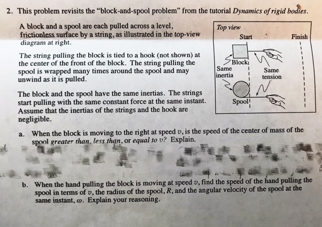 Solved 2. This problem revisits the "block-and-spool | Chegg.com