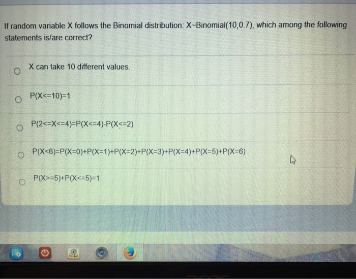 Solved If random variable X follows the Binomial | Chegg.com