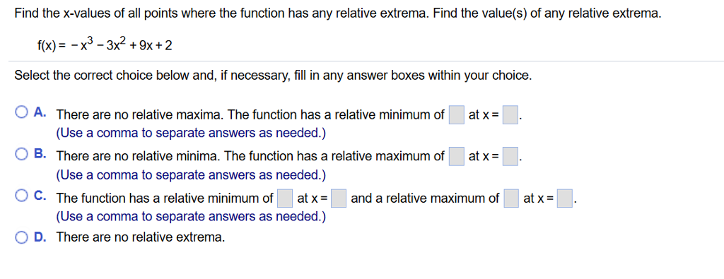 Solved Find the x-values of all points where the function | Chegg.com