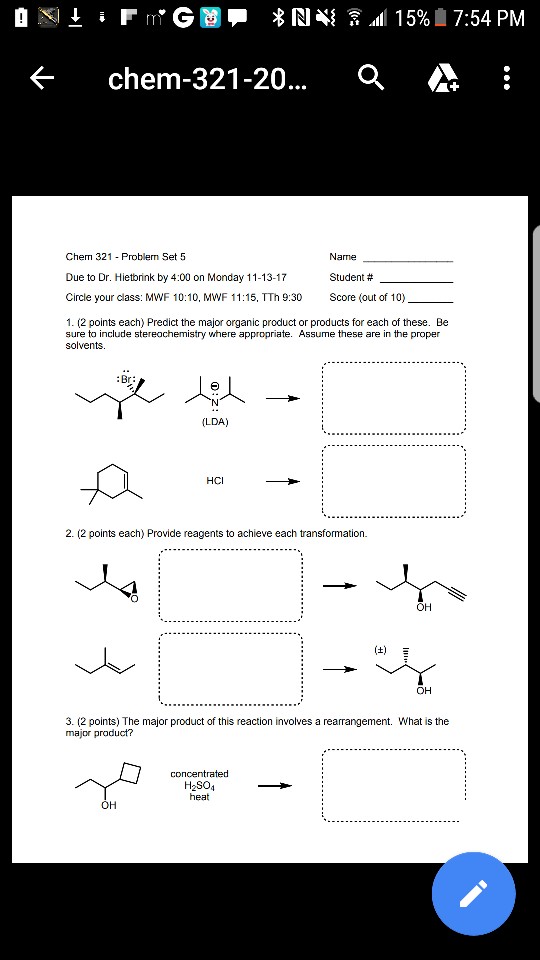 Solved chem-321-20 a A Chem 321 Problem Set 5 Due to Dr. | Chegg.com Solved chem-321-20 a A Chem 321 Problem Set 5 Due to Dr. | Chegg.com