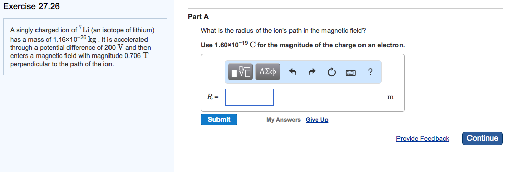 Solved A singly charged ion of 7Li (an isotope of lithium) | Chegg.com