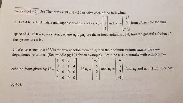 Solved Worksheet 4.6: Use Theorems 4.18 and 4.19 to solve | Chegg.com