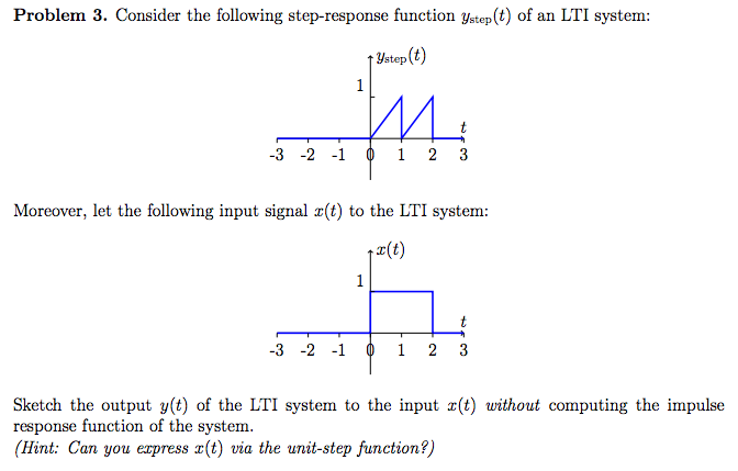 Solved Consider the following step-response function y_step | Chegg.com