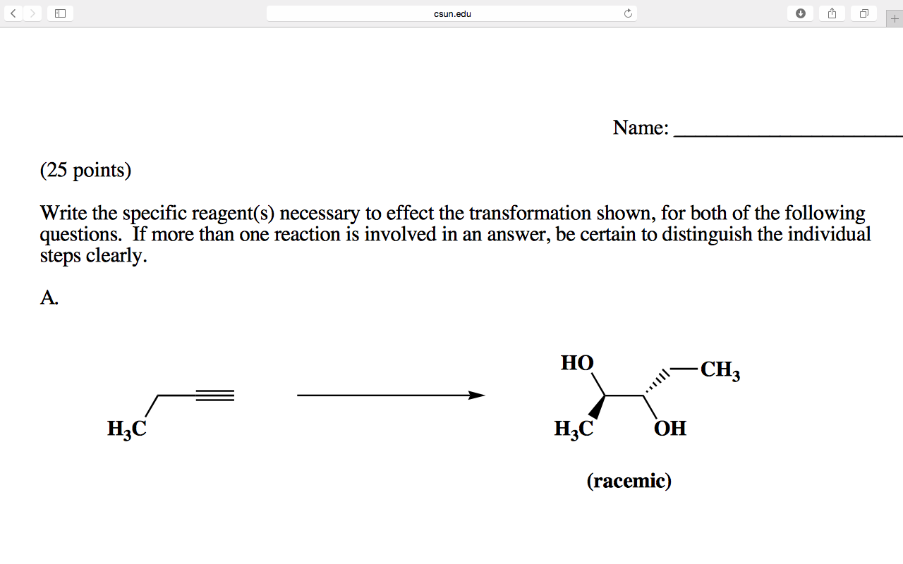 Solved csun.edu Name: (25 points) Write the specific | Chegg.com