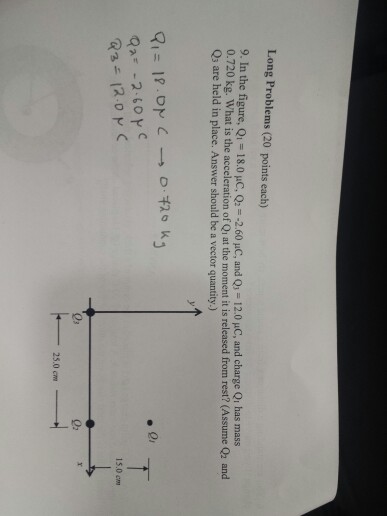 Solved In The Figure Q1 18 0 Mu C Q2 2 60 Mu C And Q3