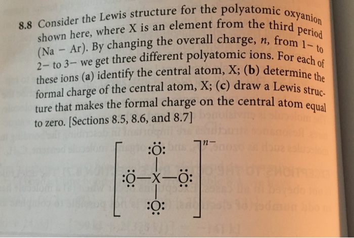 Solved Consider the Lewis structure for the polyatomic | Chegg.com